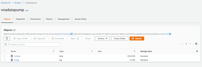 Data Pump import from AWS S3 Bucket using DBMS_CLOUD