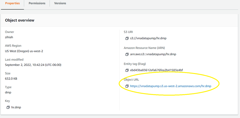 Data Pump import from AWS S3 Bucket using DBMS_CLOUD