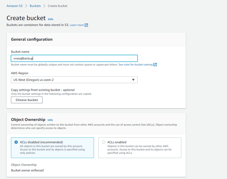 SQL Server 2022 Backup & Restore to AWS S3-compatible Object Storage