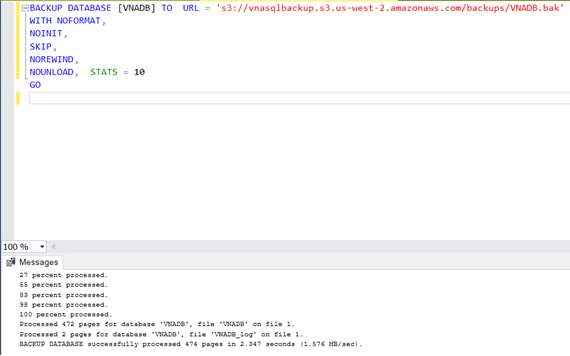 SQL Server 2022 Backup & Restore to AWS S3-compatible Object Storage