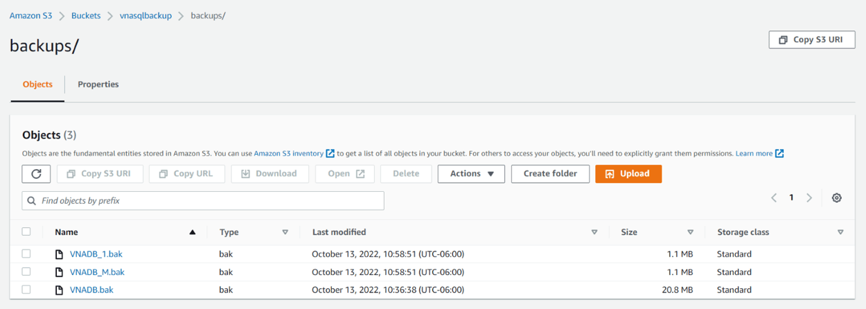 SQL Server 2022 Backup & Restore to AWS S3-compatible Object Storage